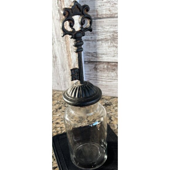 Unbranded | Accents | Decorative Glass Jar Key Lid Wcork | Poshmark